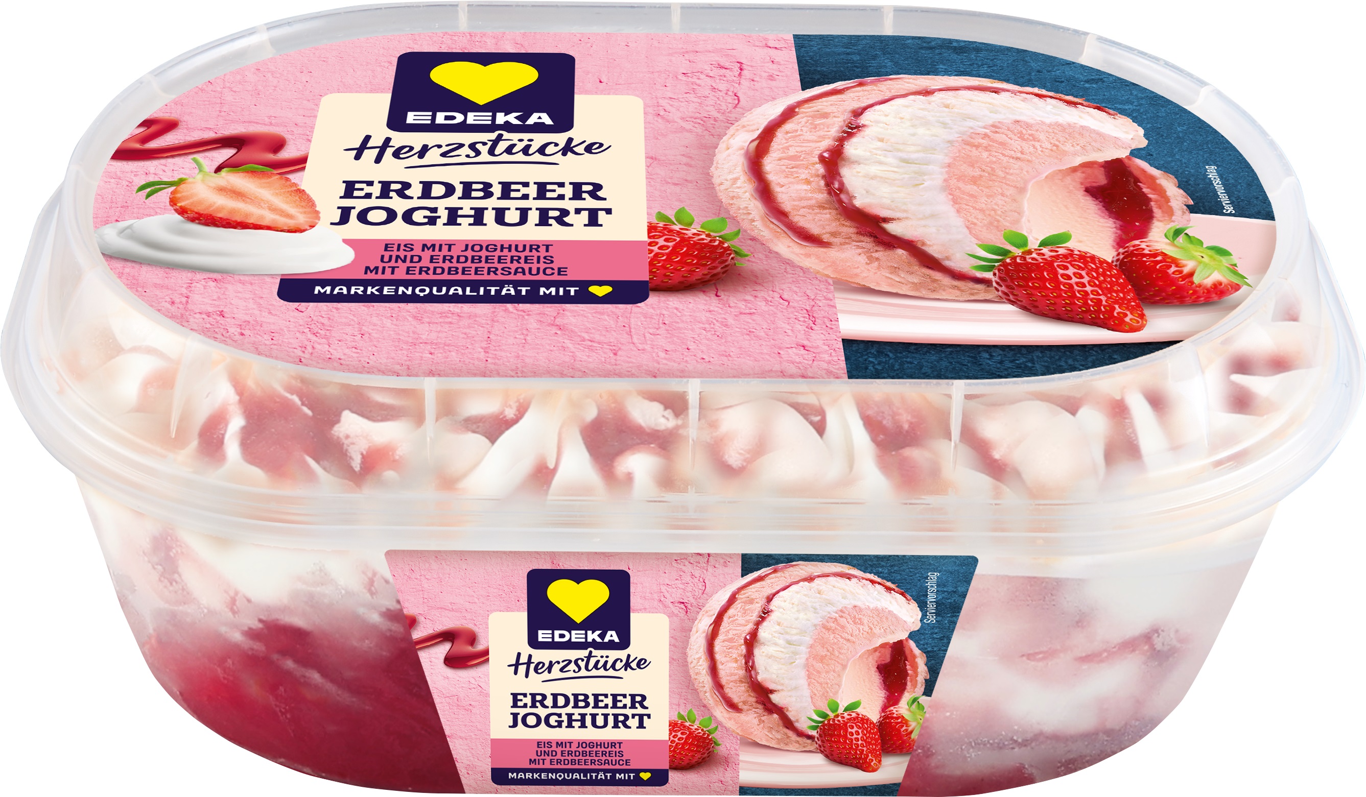EDEKA Herzstücke Erdbeer-Joghurt Eis